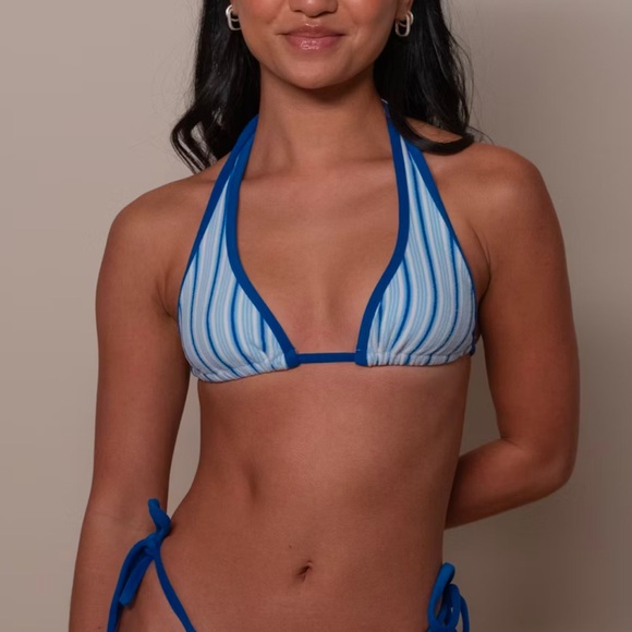 frankies bikini | Swim | Blue Striped Bikini Set | Poshmark